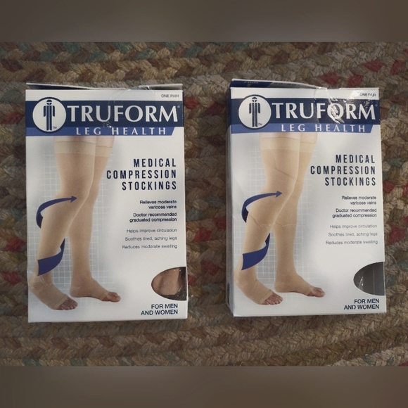 Truform | Other | Truform Beige Thigh High Compression Stockings In ...